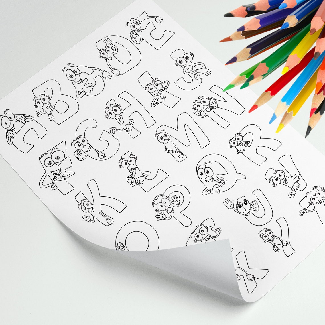 Funny ABC Coloring Page, Preschool Printable Games, Kids Learning ...