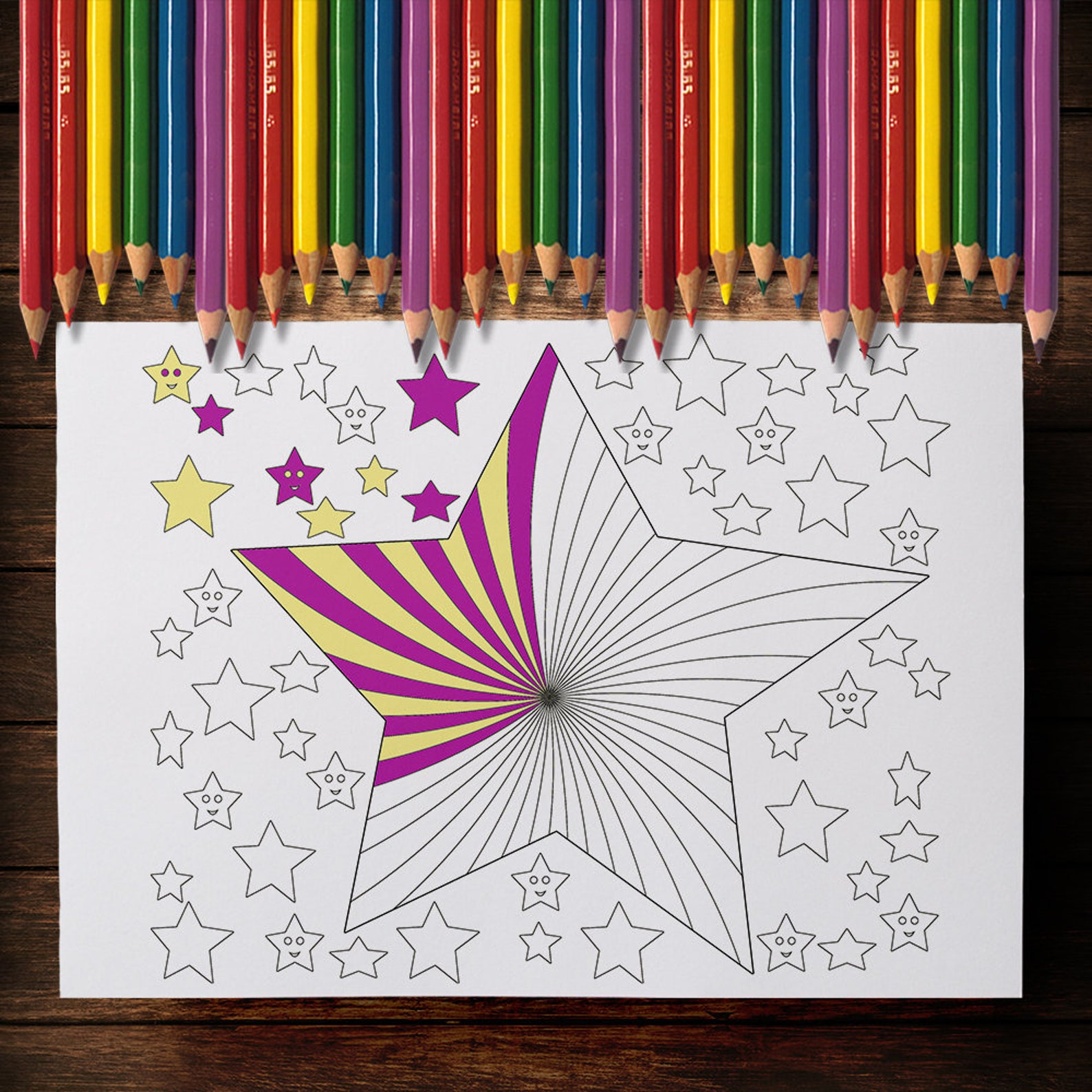 Happy Coloring Page for Kids, Adult Coloring Printable Activity, Galaxy ...