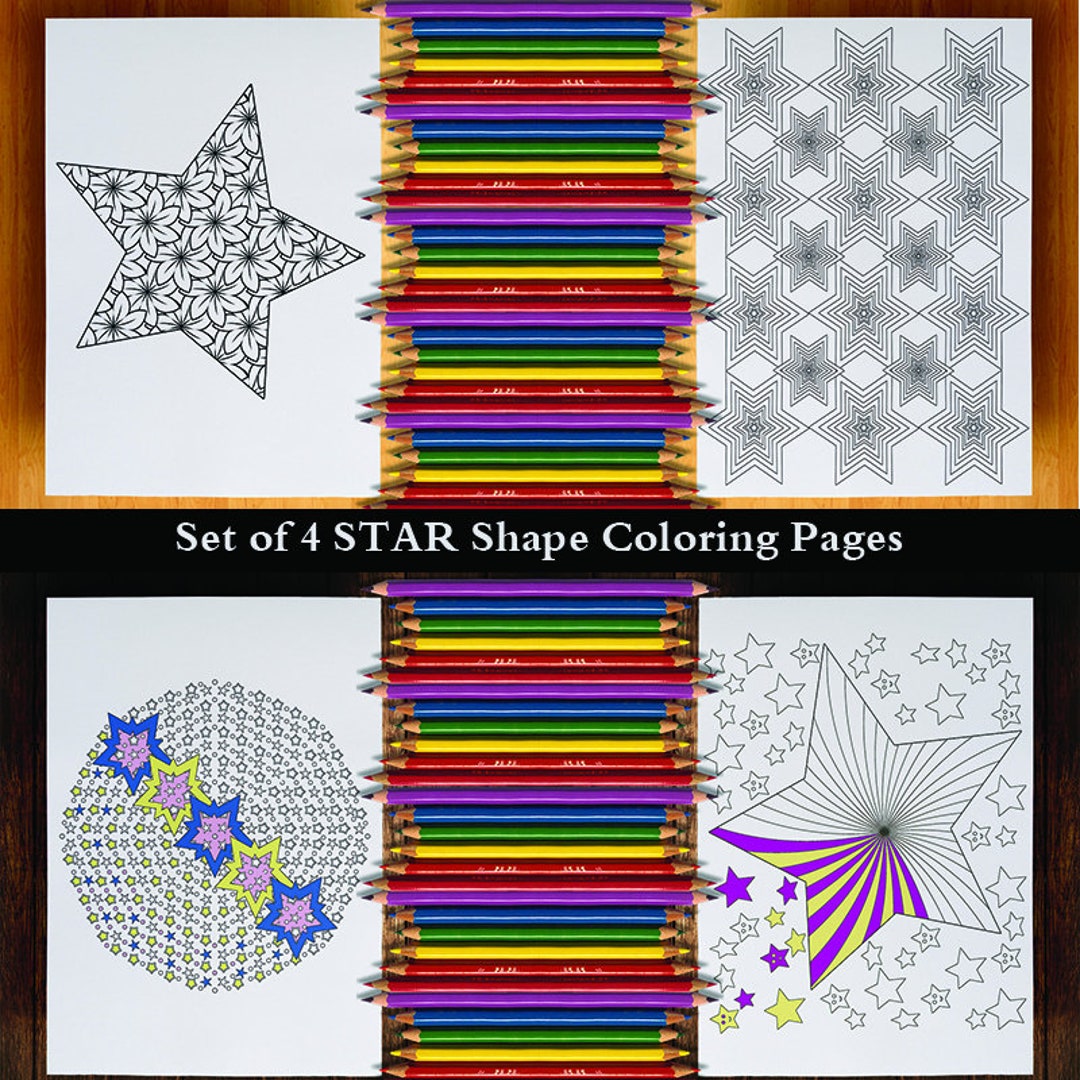Coloring Book PDF, Stars Shapes to Color, Colouring Pages Printable ...