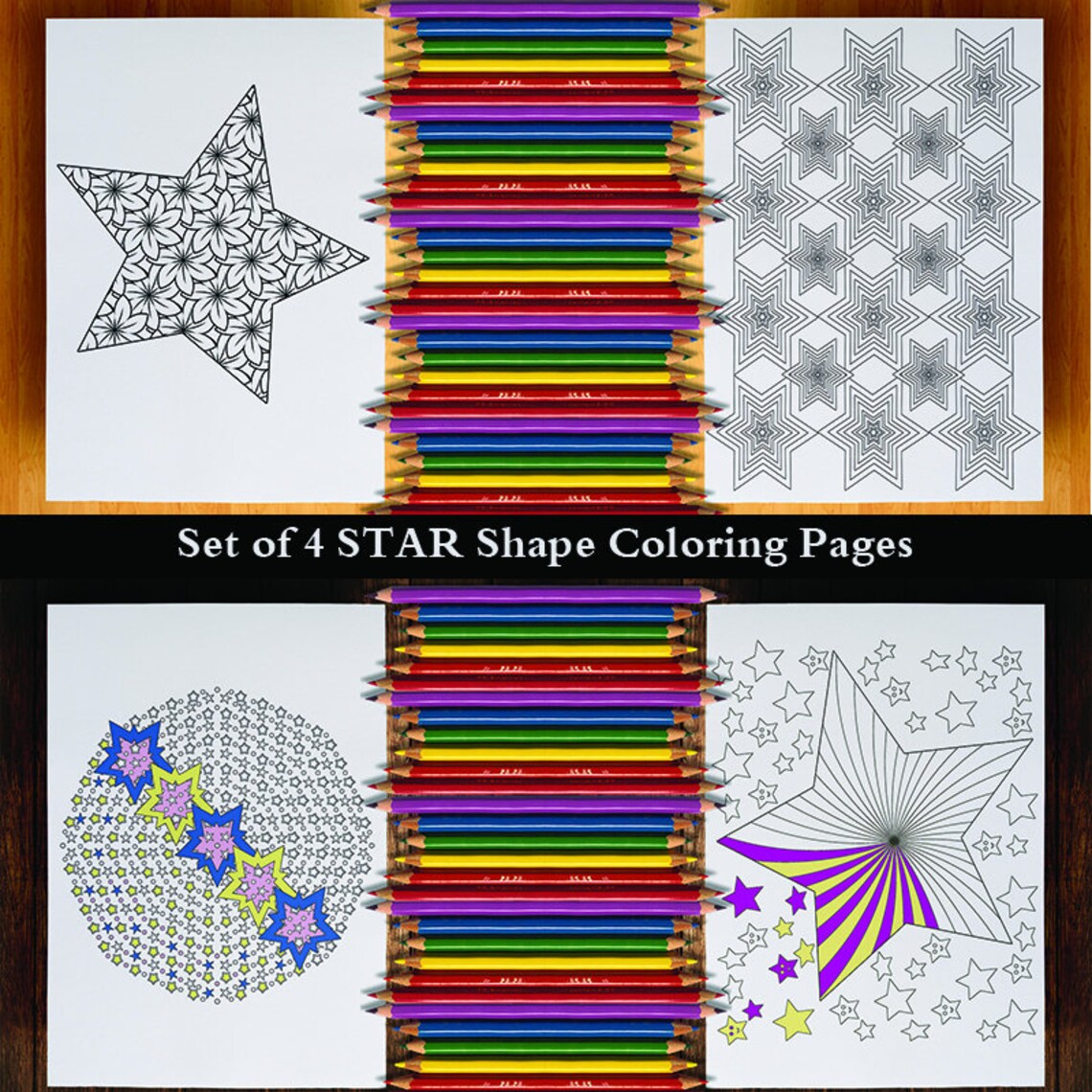 Coloring Book PDF, Stars Shapes to Color, Colouring Pages Printable ...
