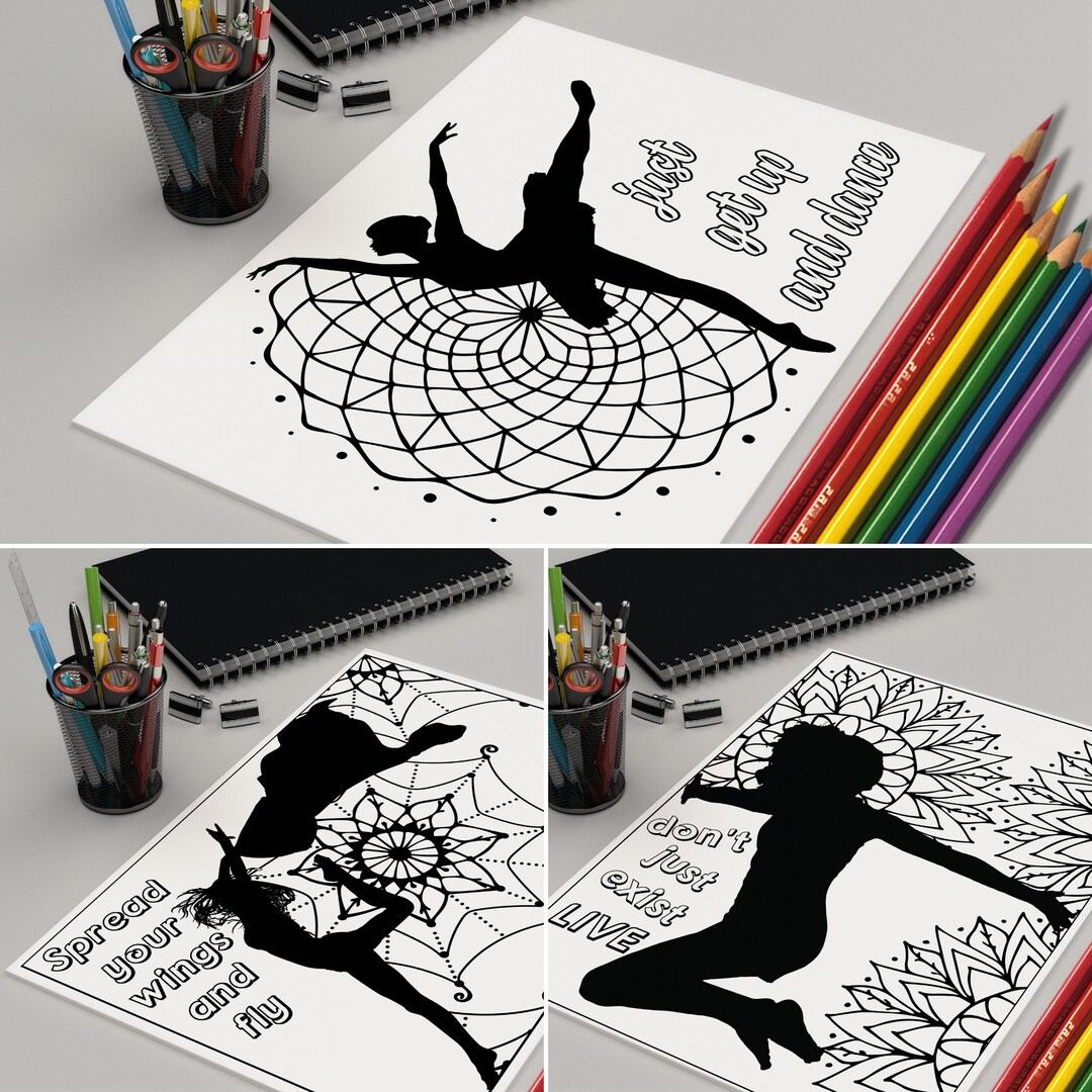 Bundle of 3 Quote Coloring Pages - Positive Mindset Printable - Happy ...