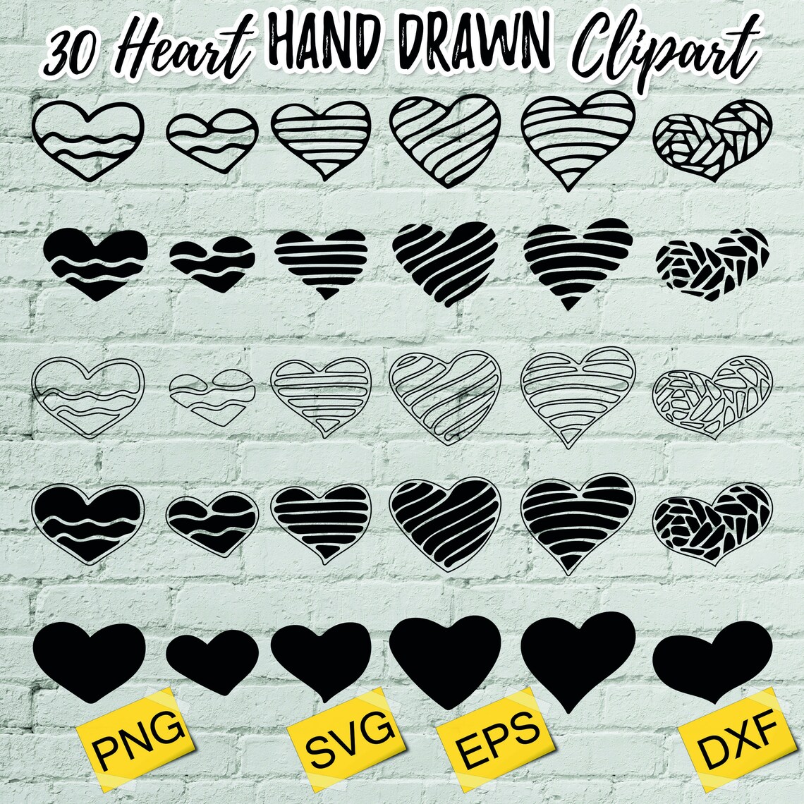 Heart SVG Heart Clipart Commercial Use Valentine SVG Love - Etsy