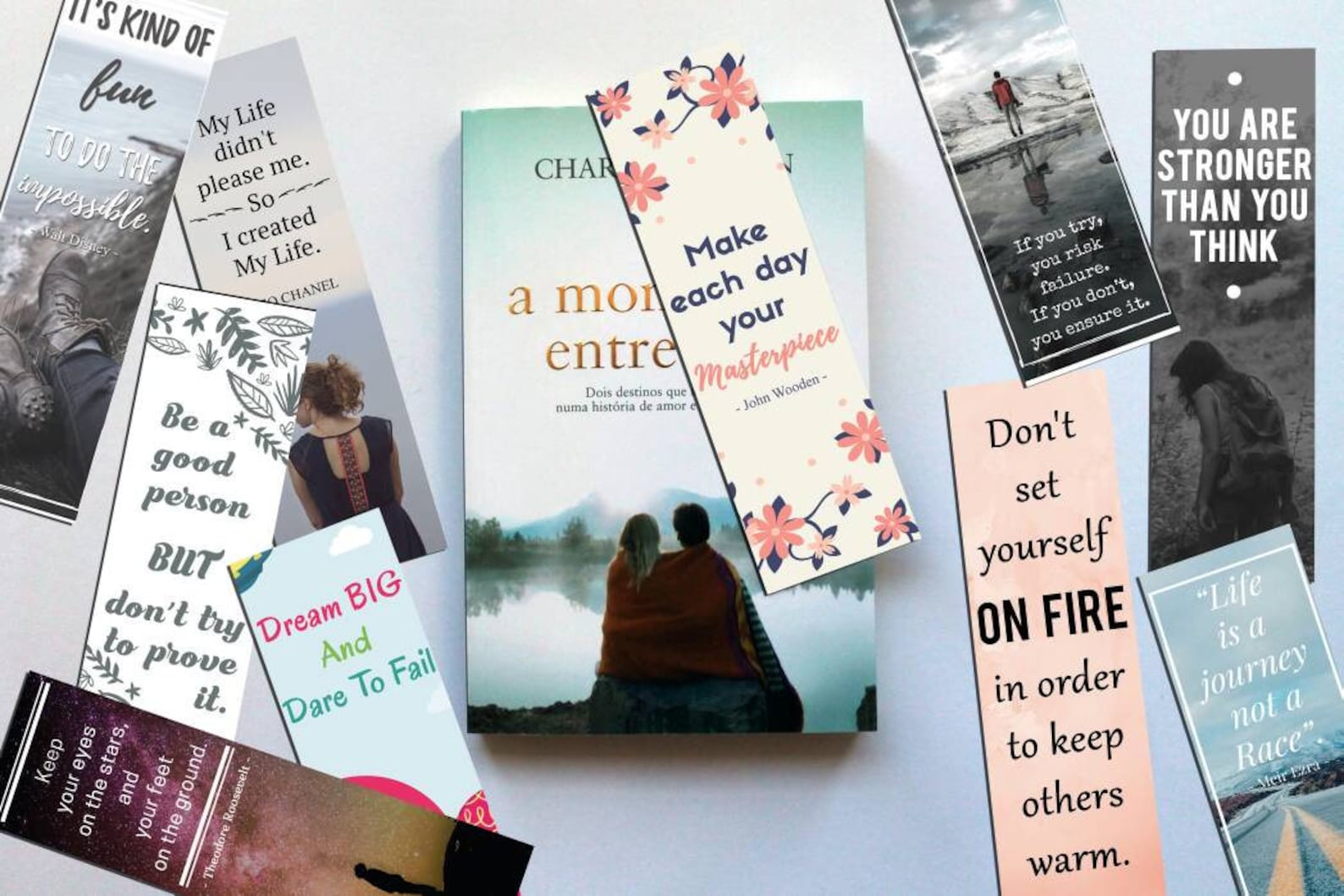 Printable Quote Bookmark Set, Motivational and Inspirational Bookmark ...