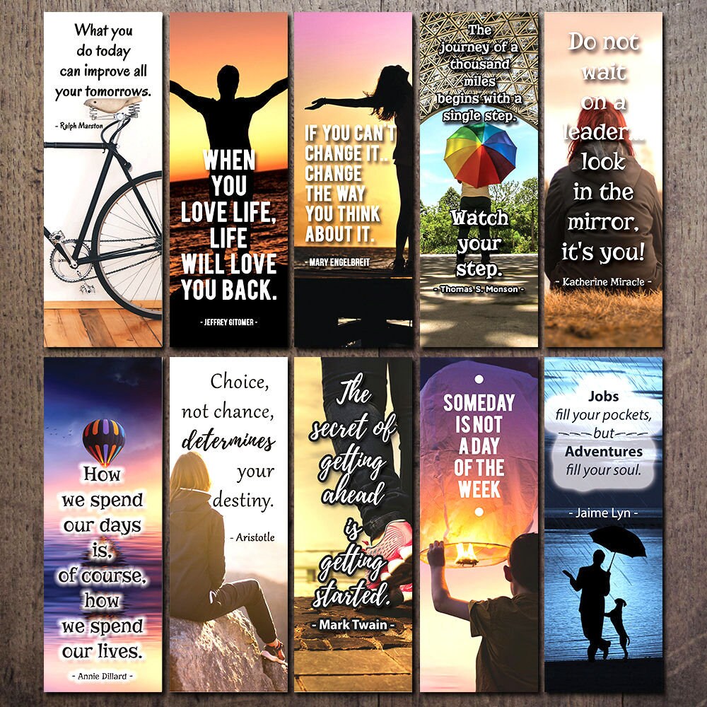 10 Bookmark Printable, Bookmark With Quote, Bookmarks for Books ...