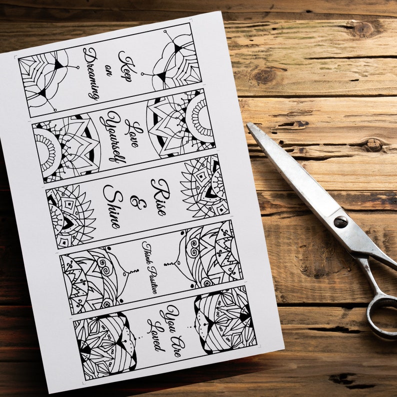 Thinking Positive, Printable Bookmark, Motivation Bookmark, Inspiration ...