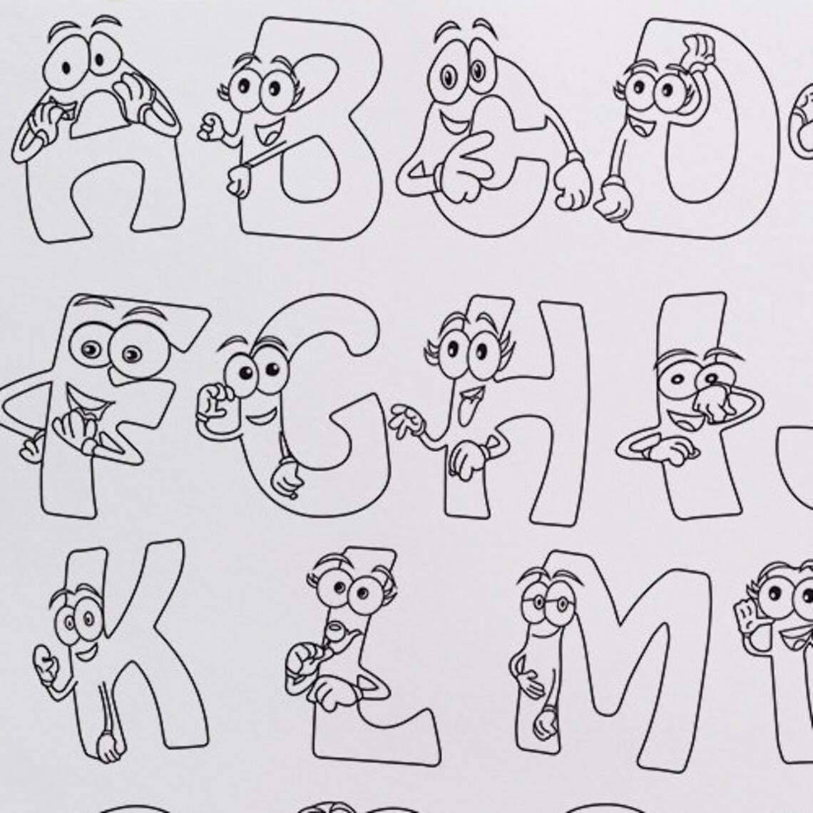 Funny ABC Coloring Page, Preschool Printable Games, Kids Learning ...