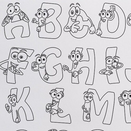 Funny ABC Coloring Page, Preschool Printable Games, Kids Learning ...