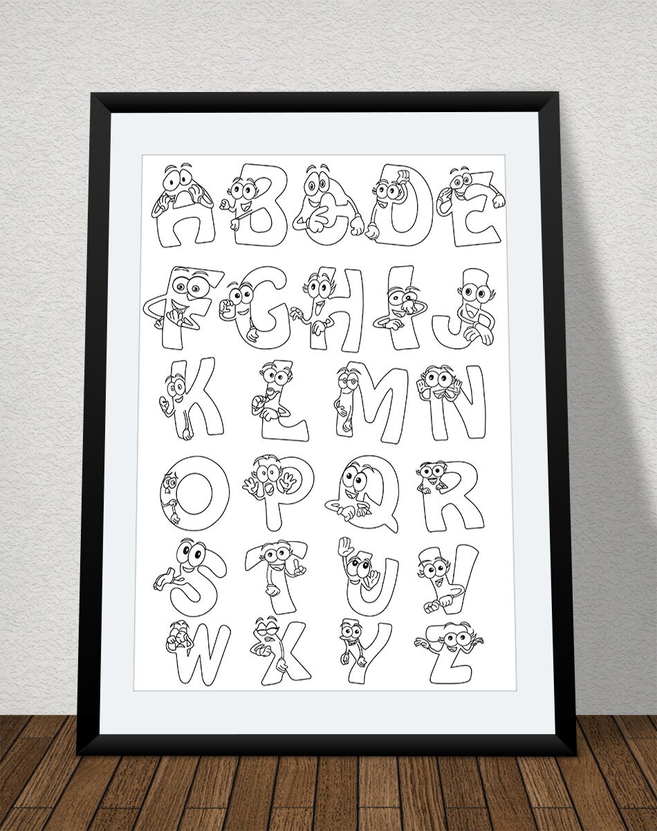 Funny ABC Coloring Page, Preschool Printable Games, Kids Learning ...