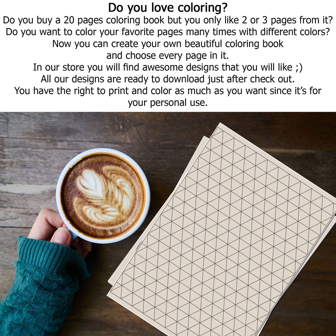 Printable Triangles Coloring Page, Triangles Shape Prints, Geometric ...