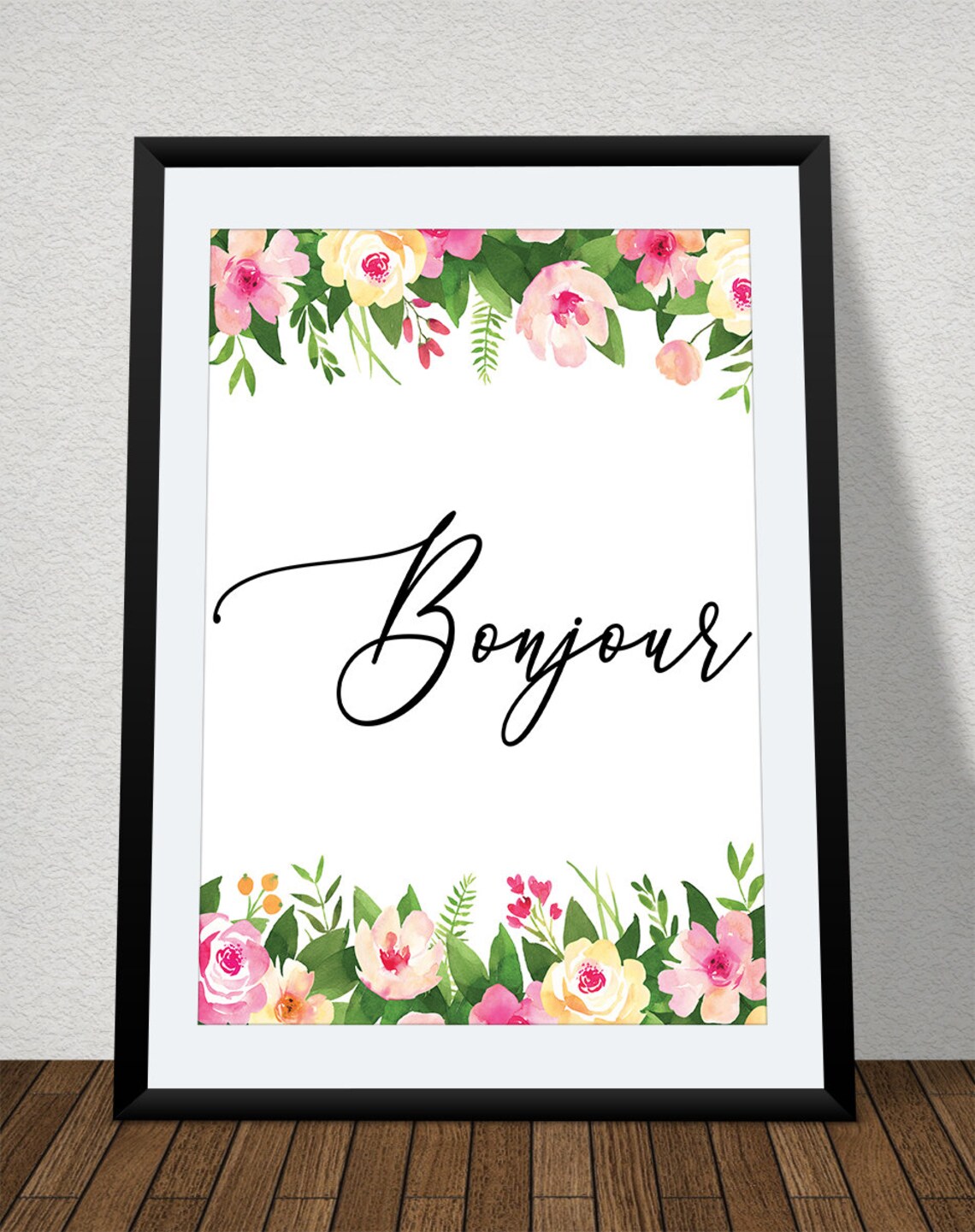 Bonjour Printable, Bonjour Print, Bonjour Wall Art, Bonjour Sign ...