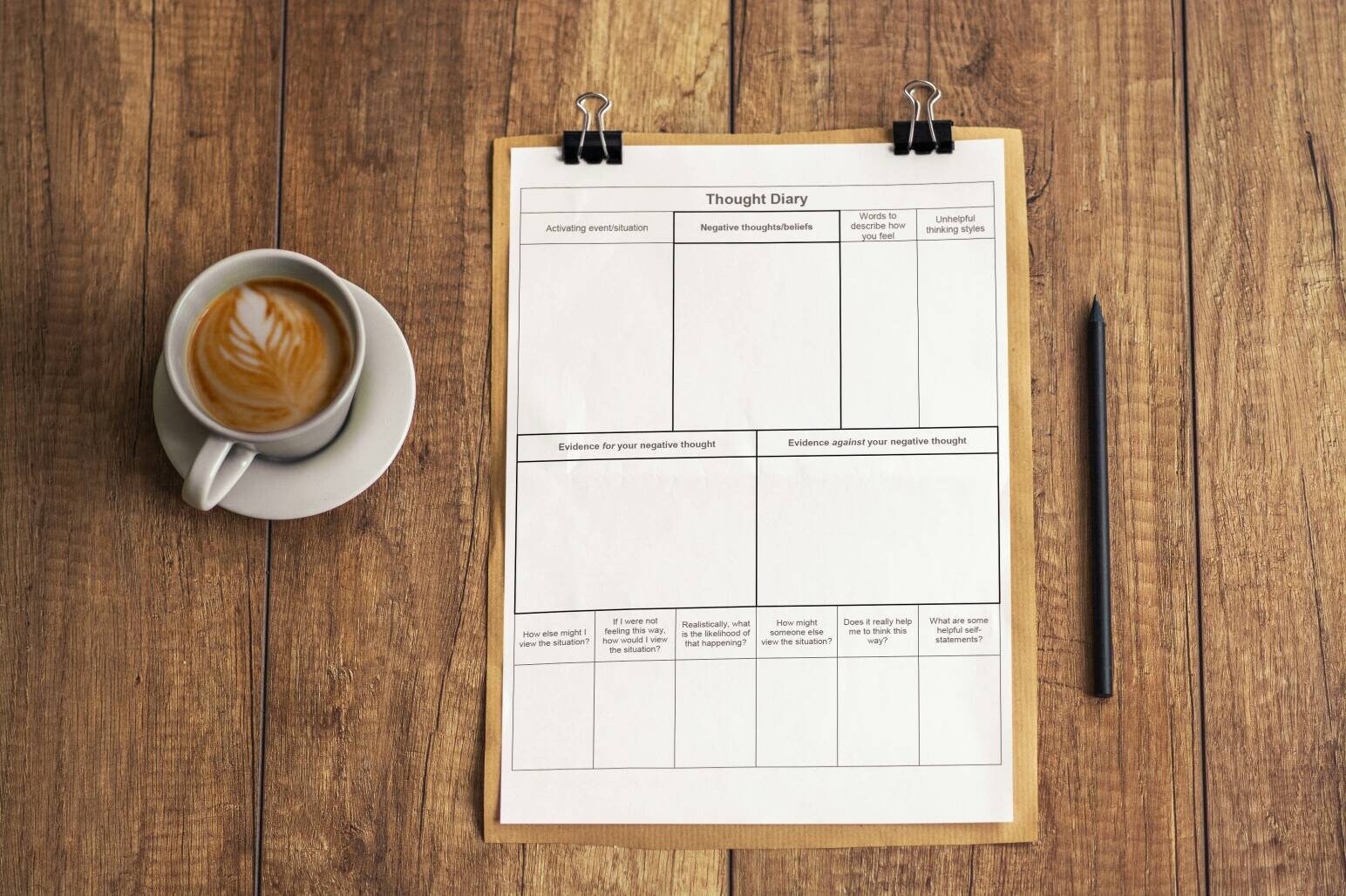 Negative Thoughts Diary, Digital Journal, Thoughts Organizer Printable ...