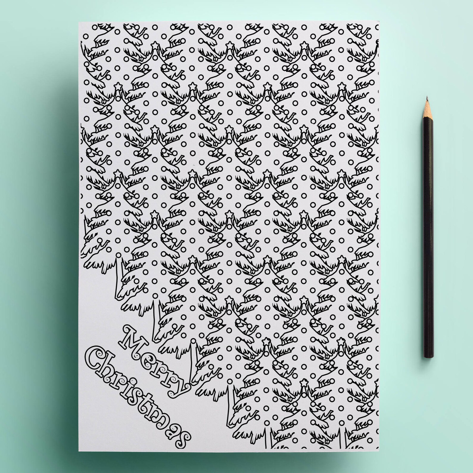 Digital Christmas Coloring Sheet Adult Christmas Coloring - Etsy