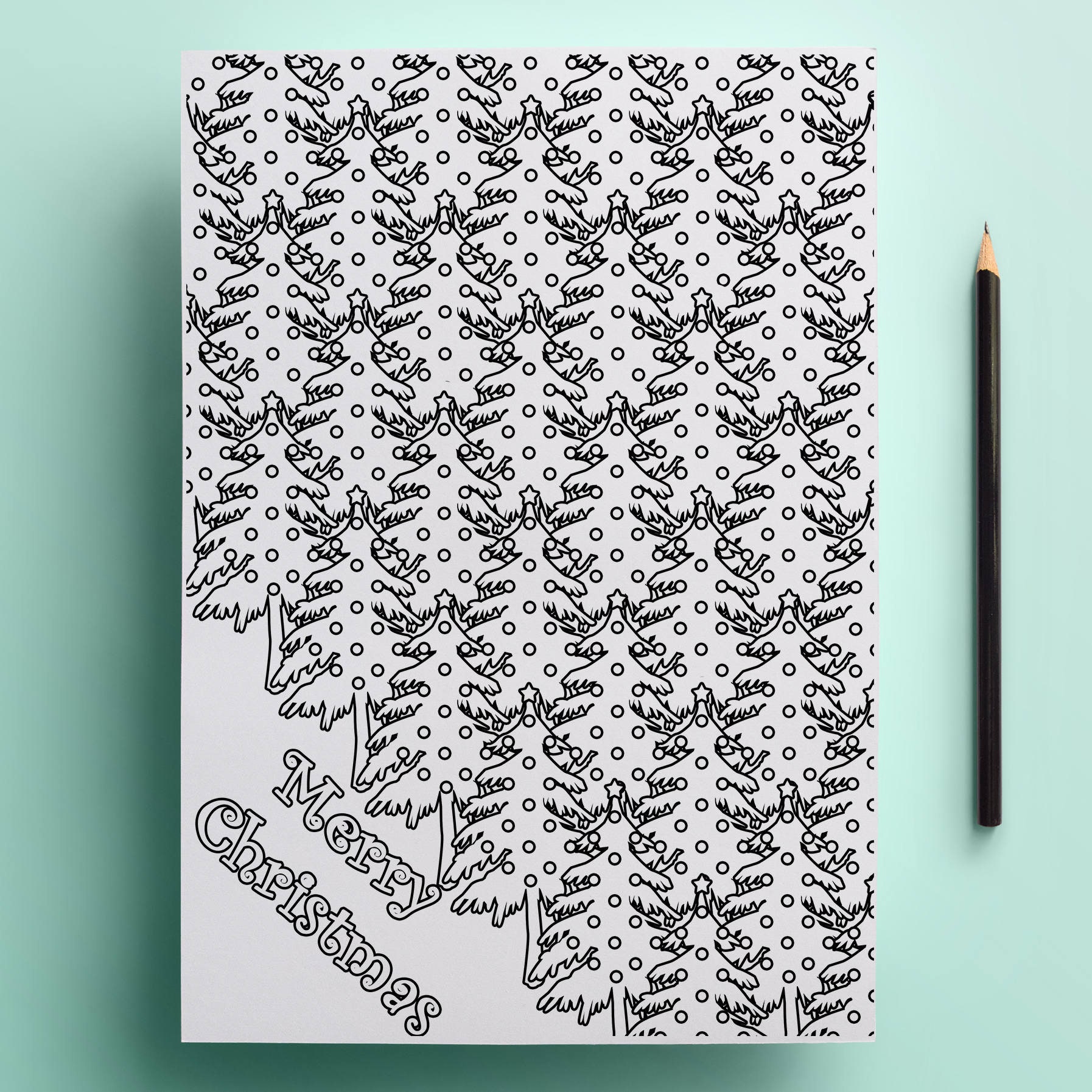 Digital Christmas Coloring Sheet Adult Christmas Coloring - Etsy