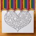 Valentine Coloring Card Printable Heart Colouring Page - Etsy
