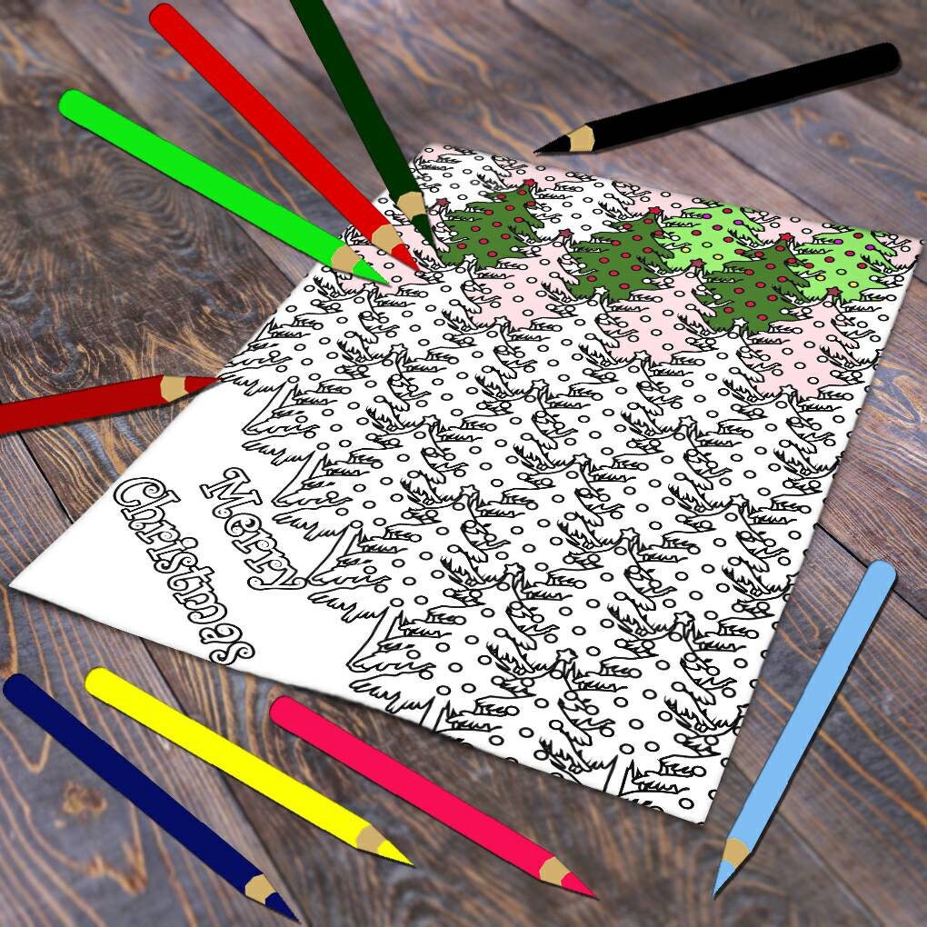 Digital Christmas Coloring Sheet Adult Christmas Coloring - Etsy