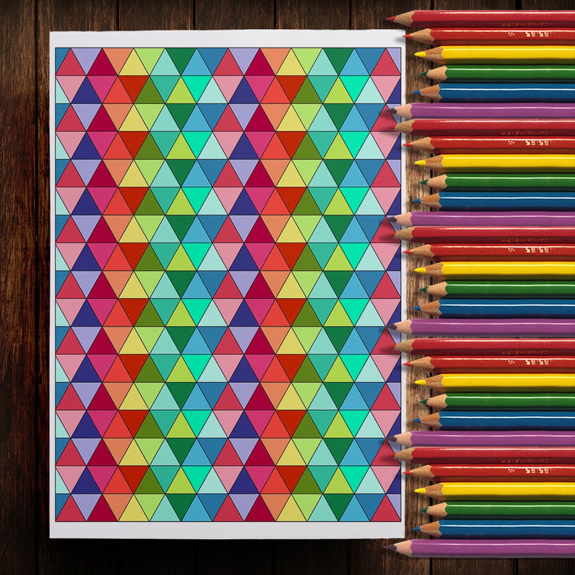 Printable Triangles Coloring Page, Triangles Shape Prints, Geometric ...