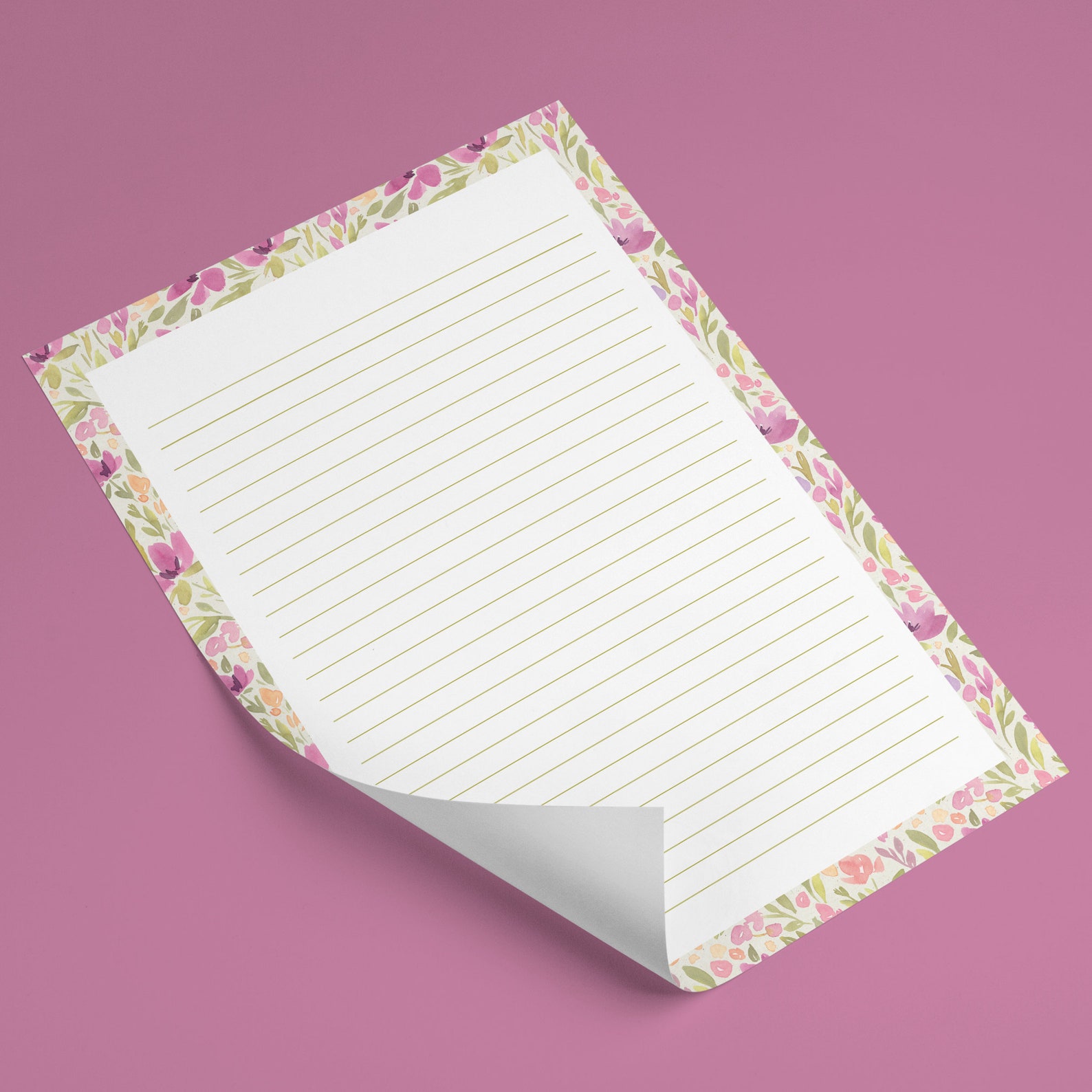 5 Bordered Writing Papers, Journal Paper Template, Lined Writing Pages ...