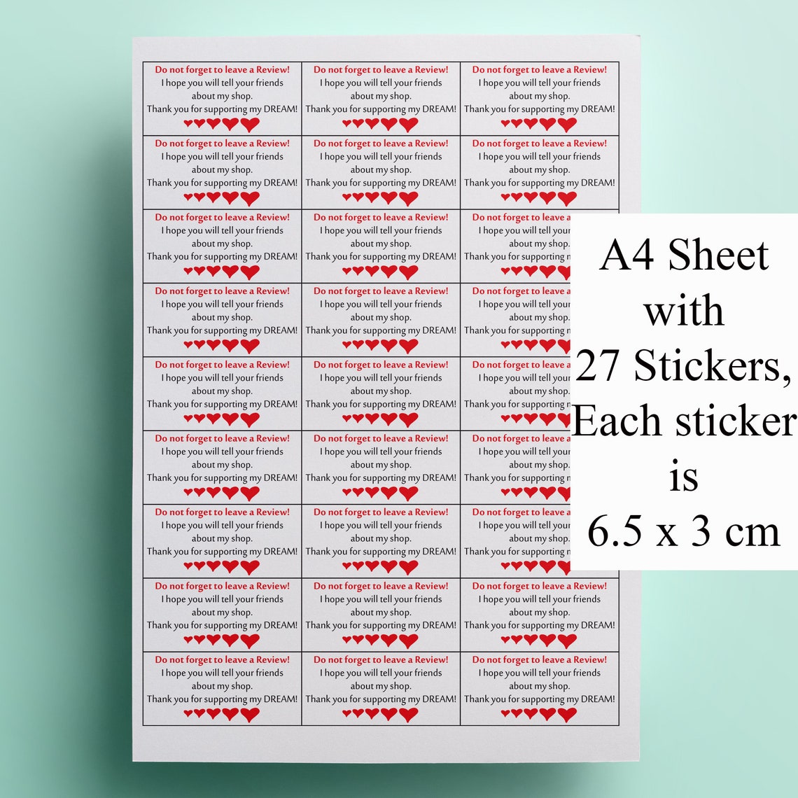 5 Star Review Small Business Review Stickers Printable Shop - Etsy