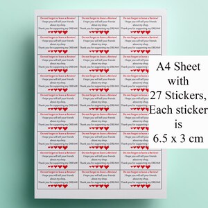 5 Star Review, Small Business Review Stickers, Printable Shop Review ...