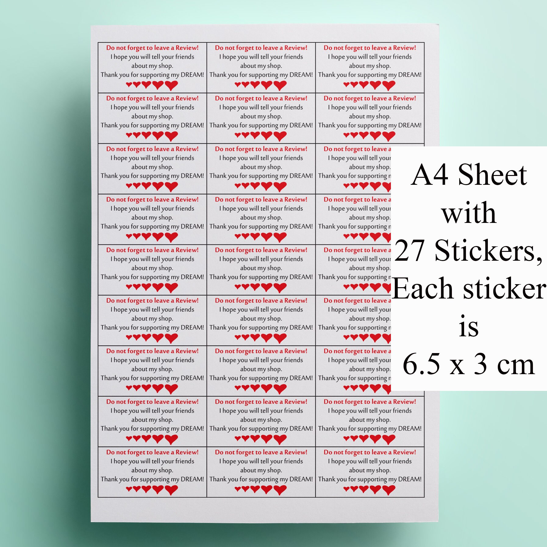 5 Star Review, Small Business Review Stickers, Printable Shop Review ...