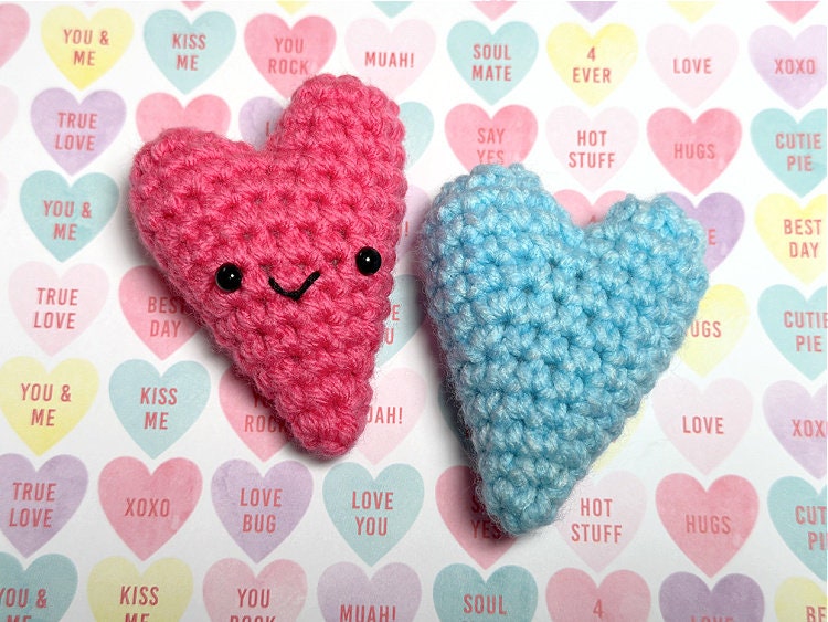 Pocket Size Puffy Hearts Crochet Pattern PDF Download - Etsy