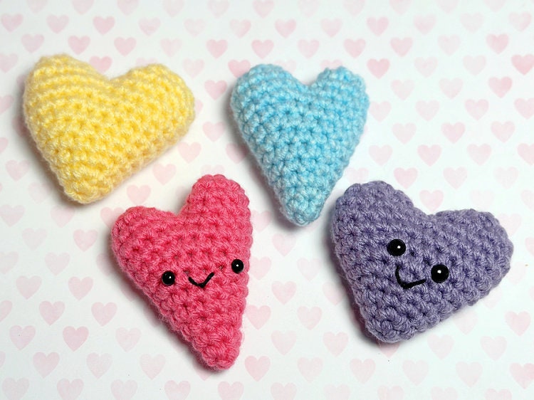 Pocket Size Puffy Hearts Crochet Pattern PDF Download - Etsy