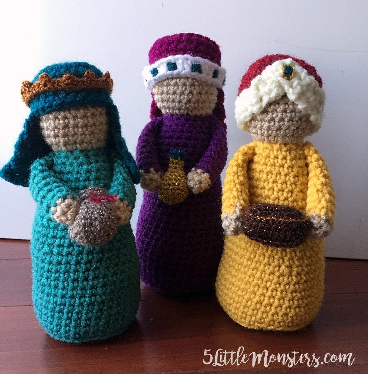 Three Wise Men Crochet Pattern PDF Download Nativity Add-on - Etsy