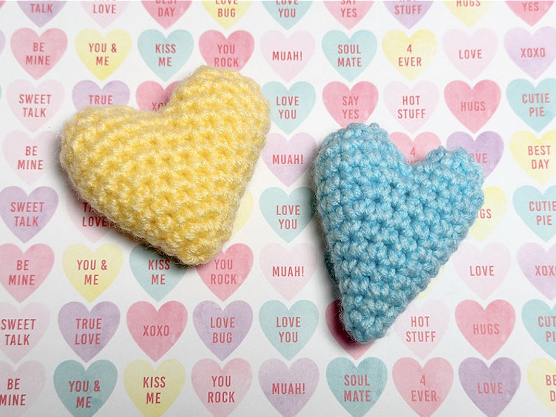 Pocket Size Puffy Hearts Crochet Pattern PDF Download - Etsy