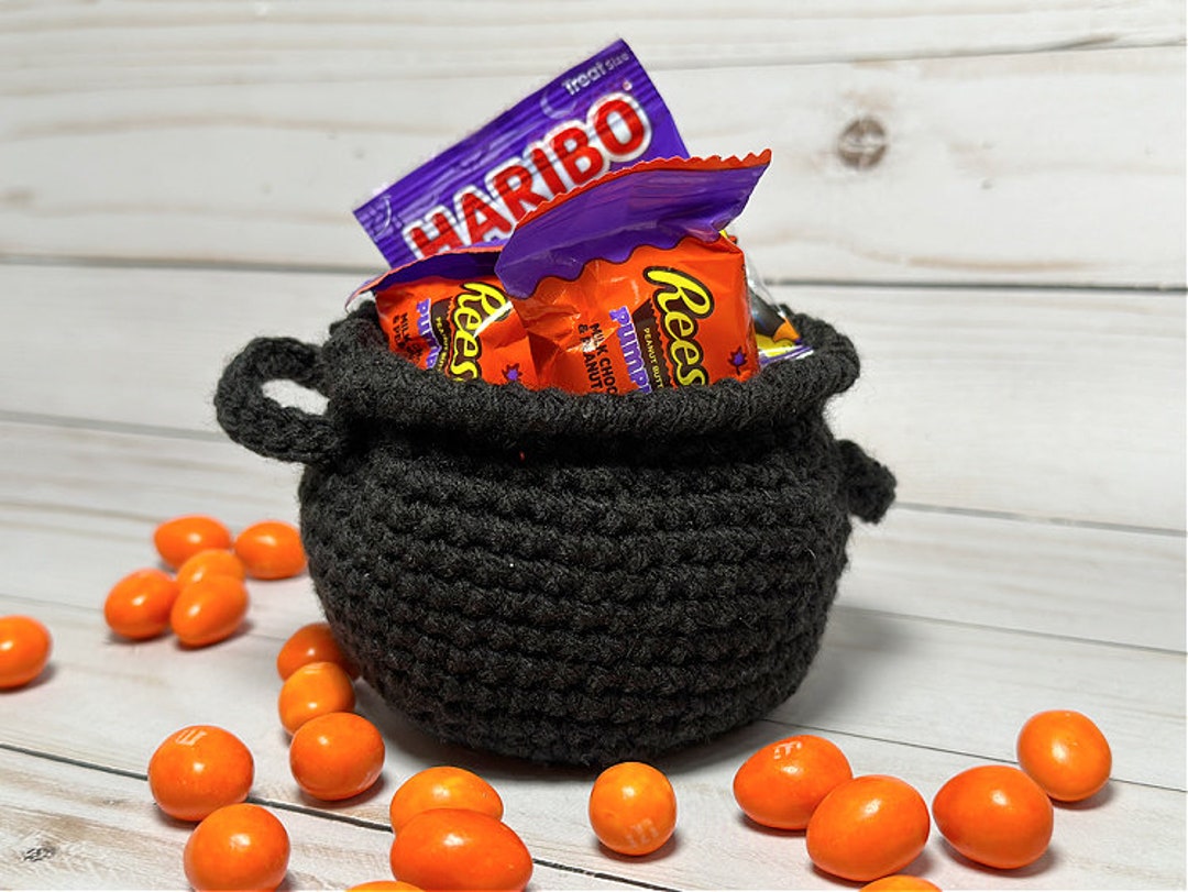 Mini Crocheted Candy Cauldron Halloween PDF Crochet Pattern Download - Etsy