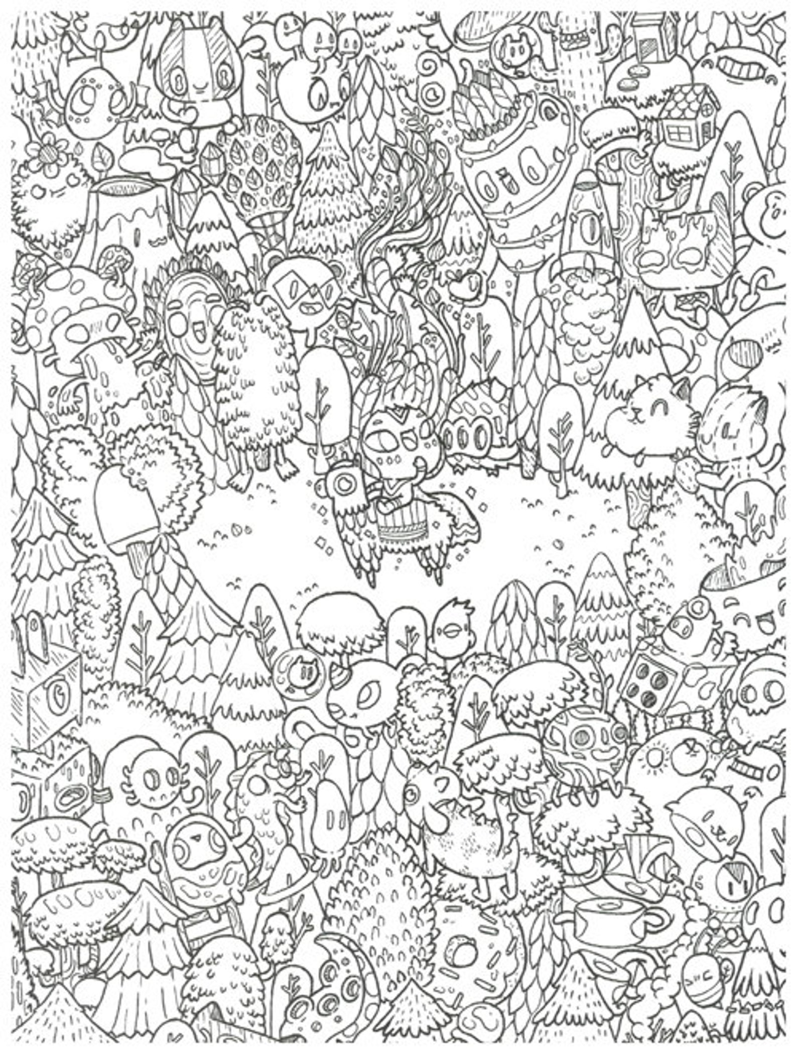 Doodle Chaos Coloring Book for adult : Zifflin's Coloring | Etsy