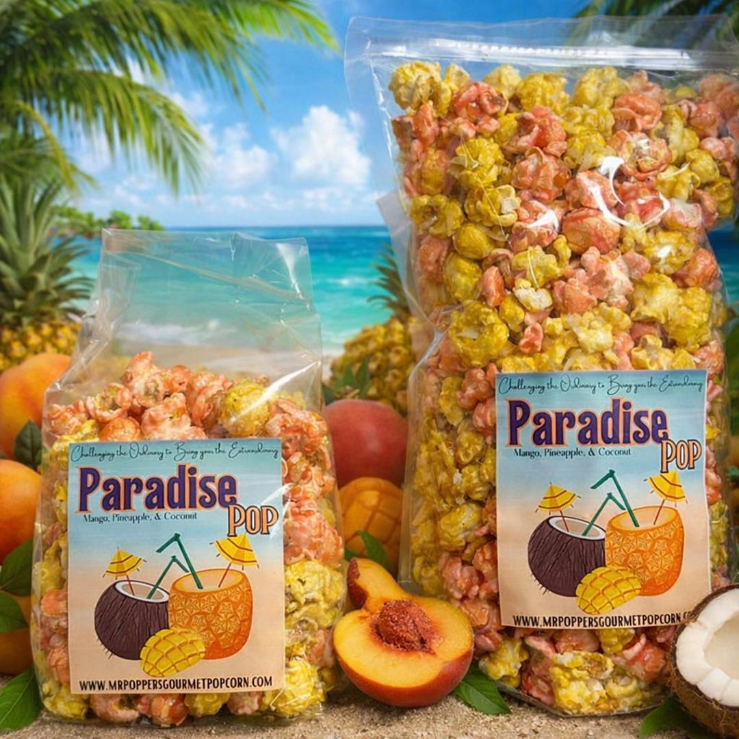 Paradise Pop (peach, Coconut, & Pineapple) Gourmet Popcorn - Etsy