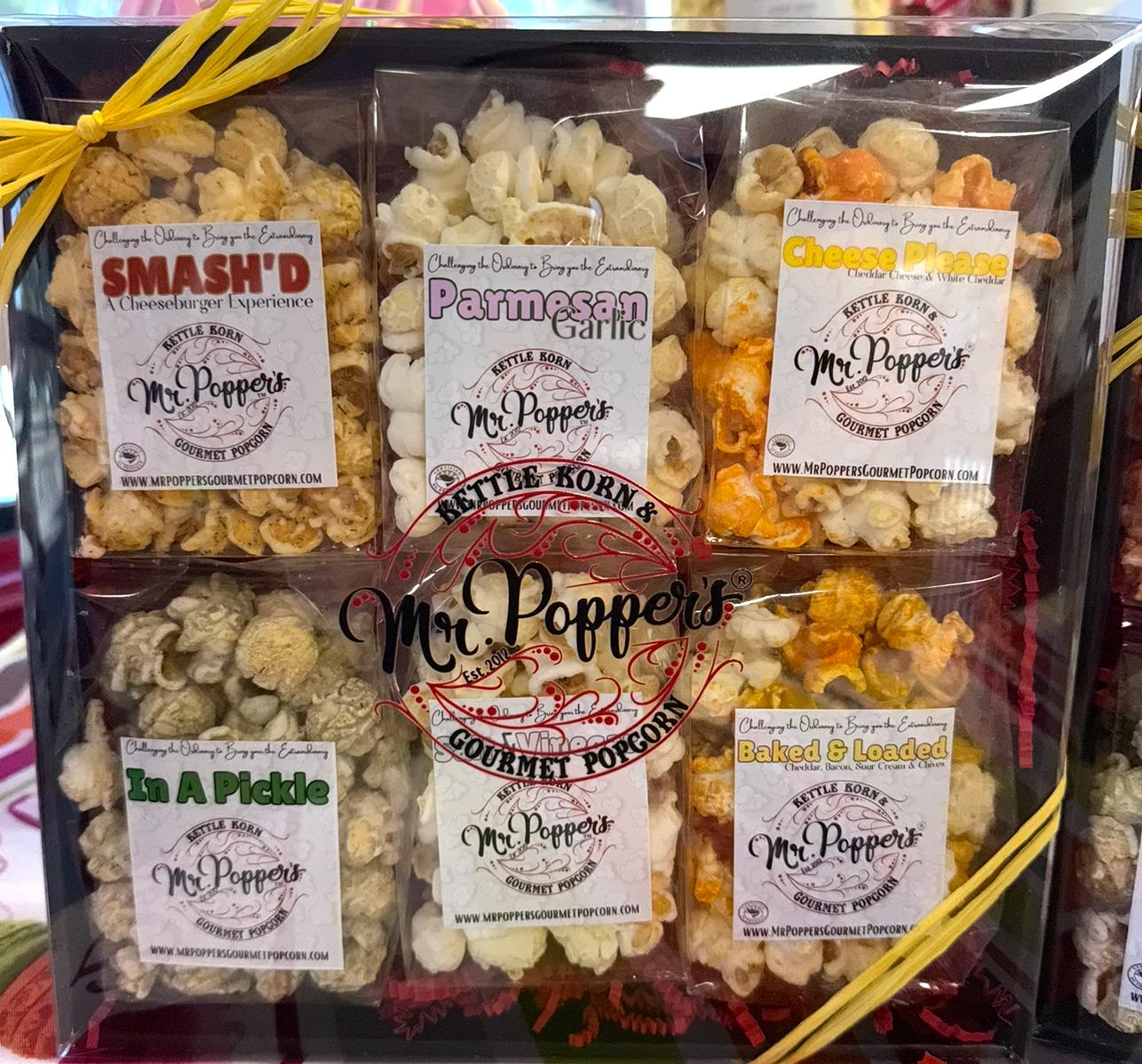 The Savory Sampler Pop Box, Gourmet Popcorn an Assortment of Six Savory ...