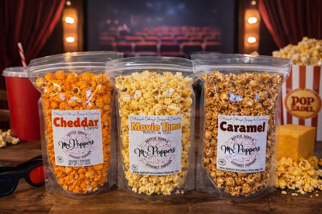 Gourmet Popcorn 3 Pack (movie Time, Caramel, and Cheddar Cheese) Large ...