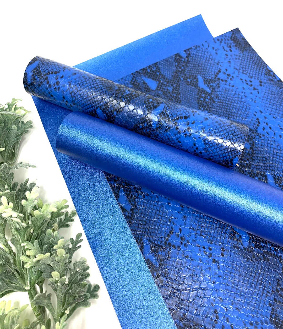 Royal Blue Snake Faux Leather Sheet: DIY Craft Supplies - Etsy