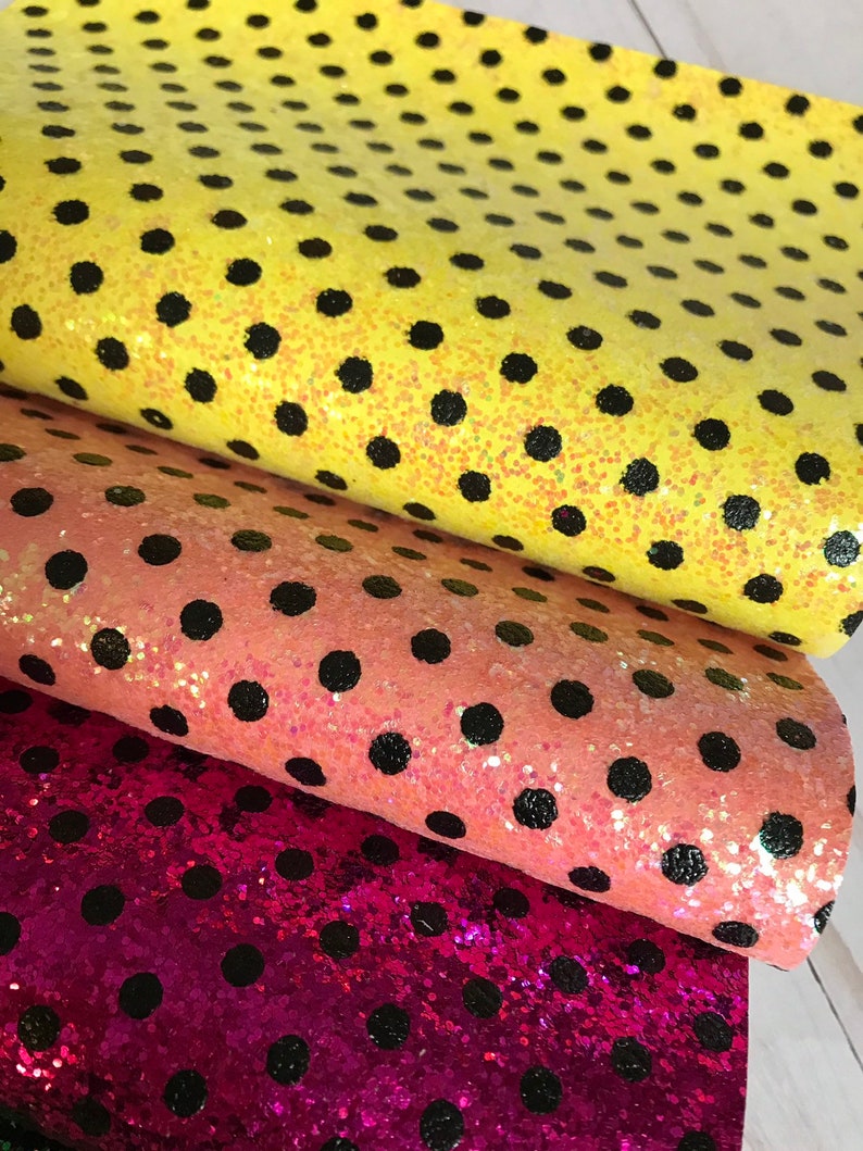 POLKA DOTS Glitter Sheets Glitter Sheets Woth Canvas Backing. - Etsy