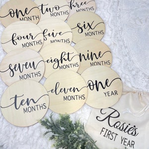 Baby Monthly Milestone Signs. Set of 12 Months. Baby - Etsy