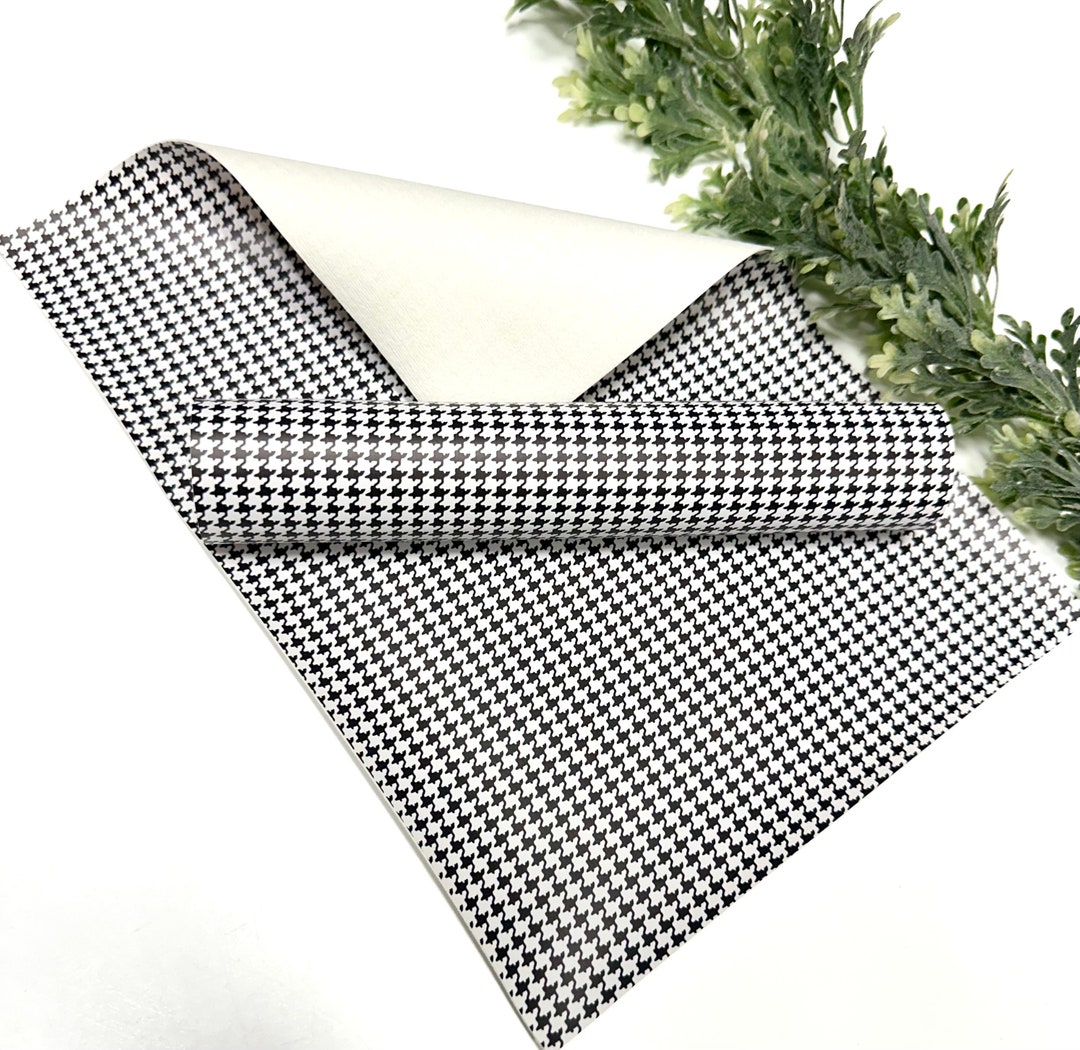 Mini Houndstooth Design. Smooth Faux Leather Sheets. Hair Bows and ...