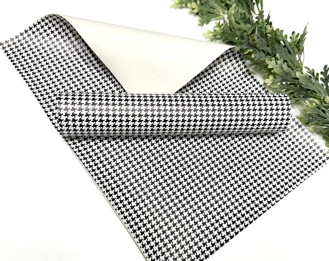 Mini Houndstooth Design. Smooth Faux Leather Sheets. Hair Bows and ...