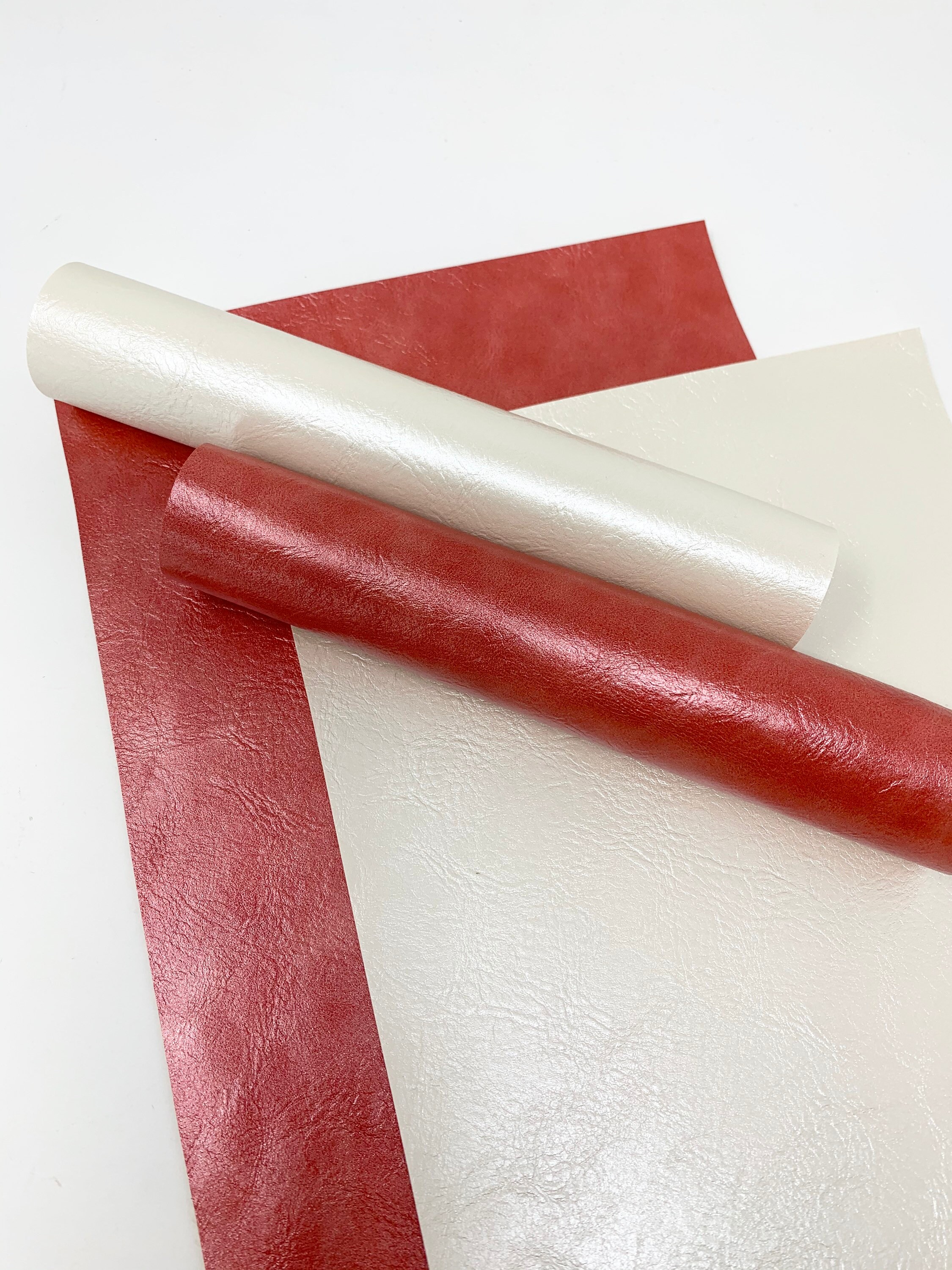 Pearl Cream Pearl Red Faux Leather Sheets. Pearl Cream | Etsy