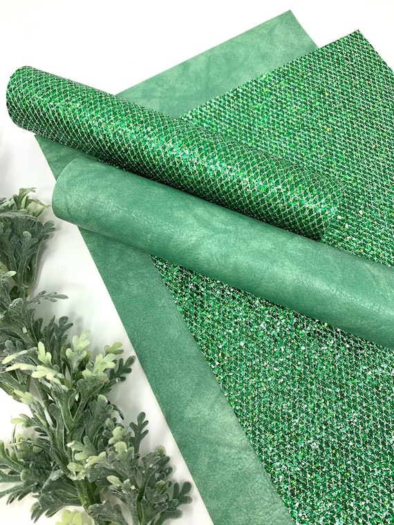 Green Faux Leather Sheets. Leather Sheets. Green Diamond - Etsy