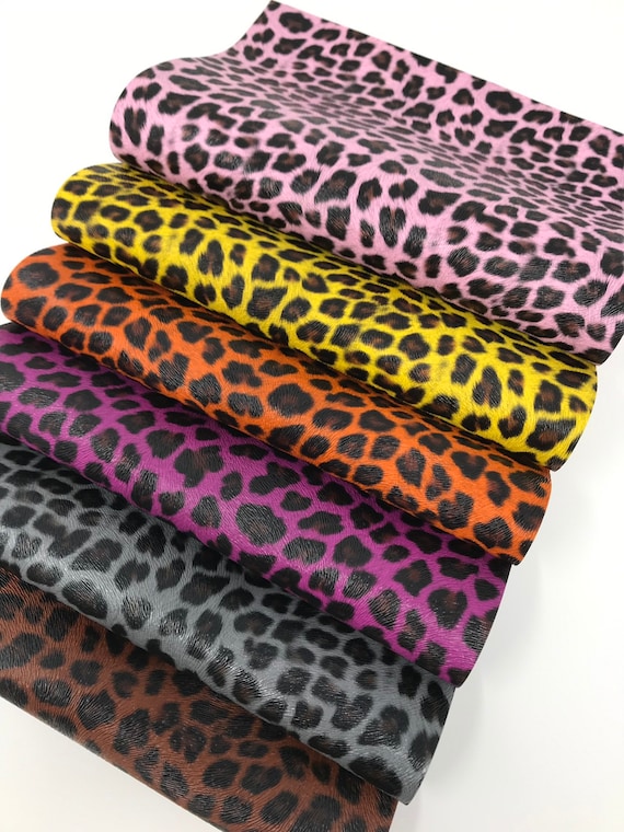 COLORED Leopard Print Pvc Leather Sheets. Texture Leather | Etsy