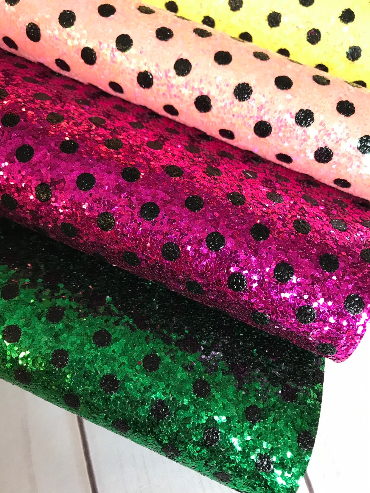POLKA DOTS Glitter Sheets Glitter Sheets Woth Canvas Backing. - Etsy