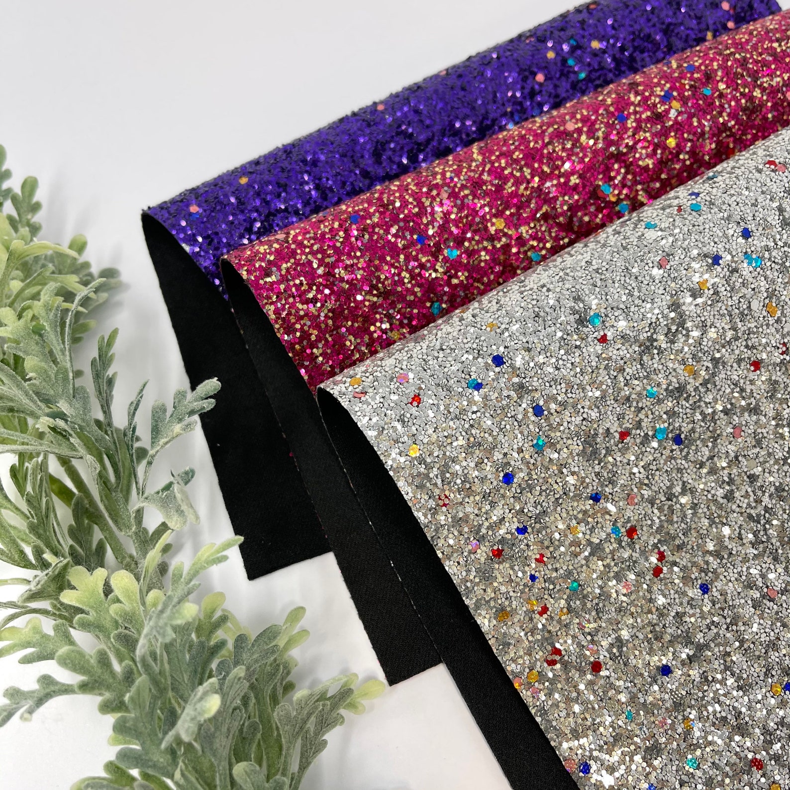 Glitter Fabric Sheets. Chunky Glitter Sheets Craft Supplies. | Etsy