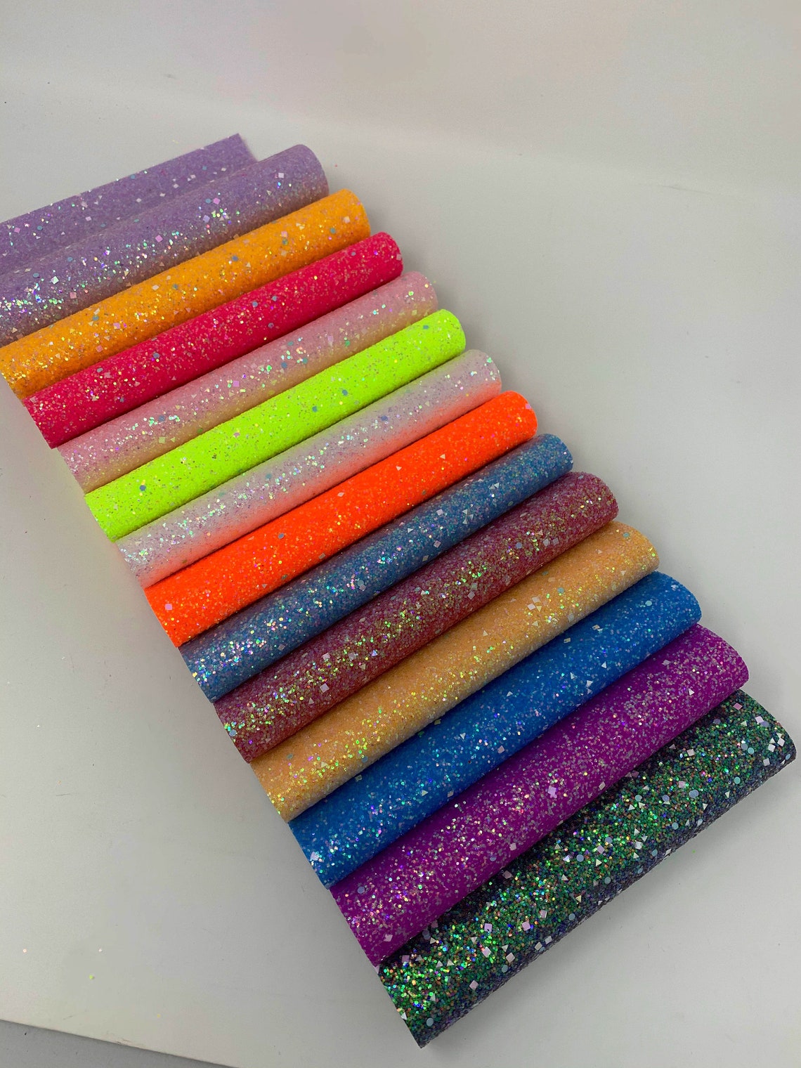 Glitter sheets. Chunky Glitter sheets. Canvas backing Craft | Etsy