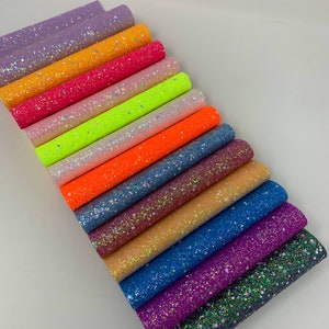 Glitter sheets. Chunky Glitter sheets. Canvas backing Craft | Etsy