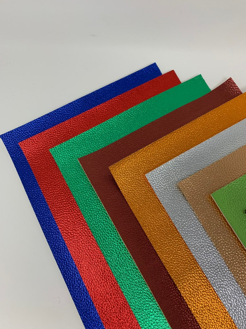 Metallic Faux Leather Sheets. Texture Leather Sheet. Craft | Etsy