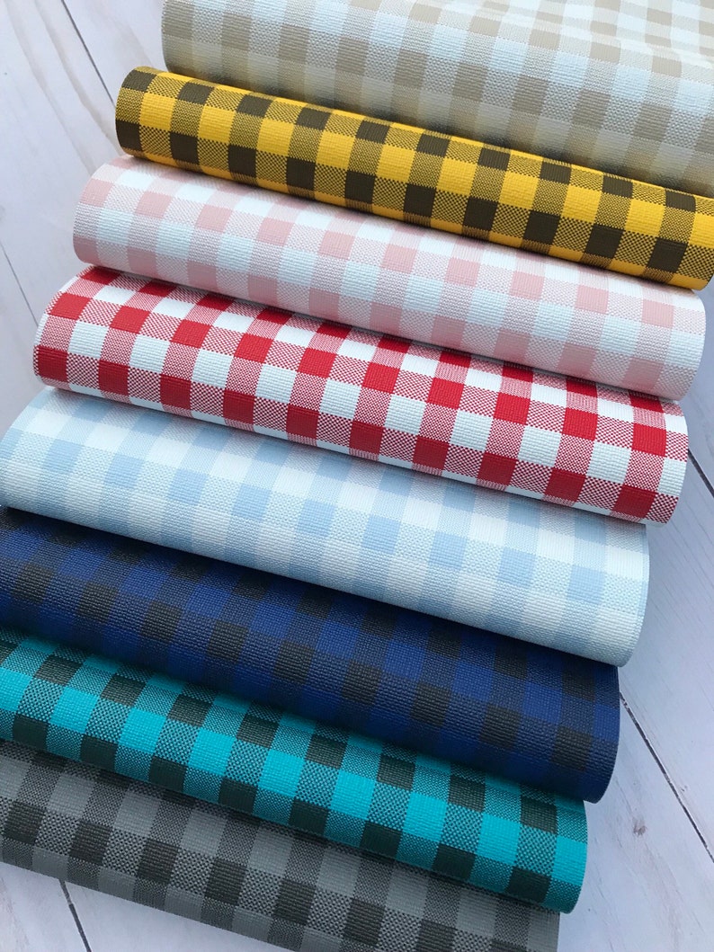 Buffalo plaid leather sheets 8 different collors small print | Etsy