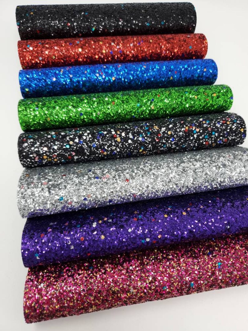 Chunky Glitter Fabric Sheets: Mix Color Sequins, Craft Supplies - Etsy