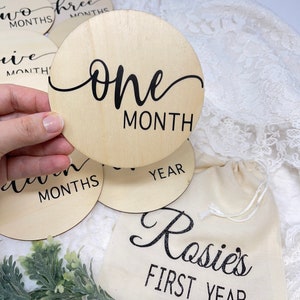 Baby Monthly Milestone Signs. Set of 12 Months. Baby - Etsy