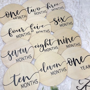 Baby Monthly Milestone Signs. Set of 12 Months. Baby - Etsy